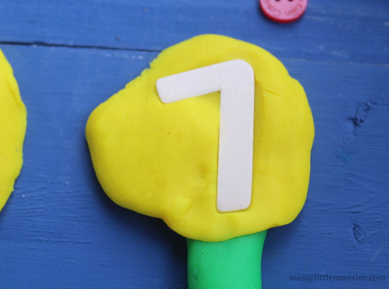 Playdough Flowers Counting Activity - Messy Little Monster