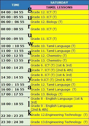 Guru Gedara Common Time Table - Teacher
