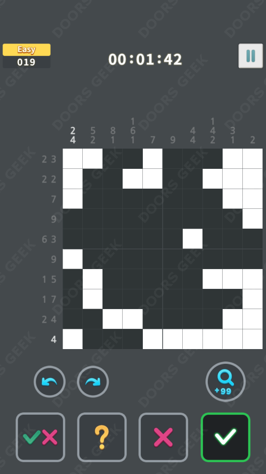Nonogram King Easy Level 19 Solution ~ Doors Geek