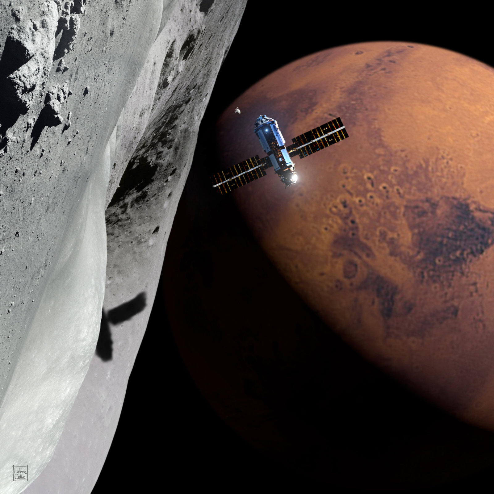 Mission to Phobos by Ludovic Celle | human Mars