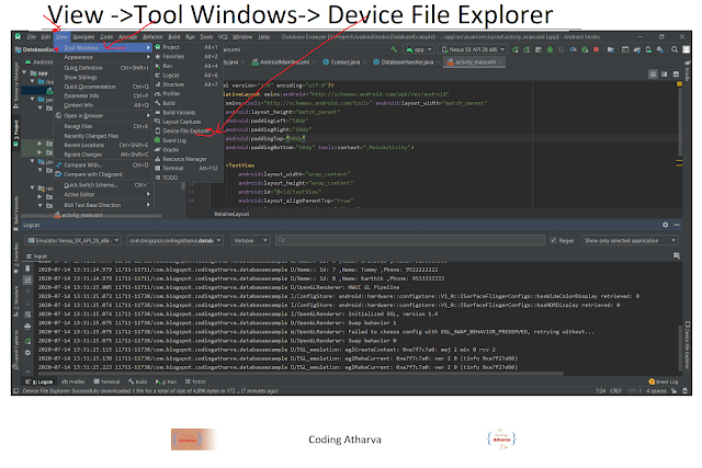 25 Program to demonstrate SQLite Database in Android Studio ~ Coding ...