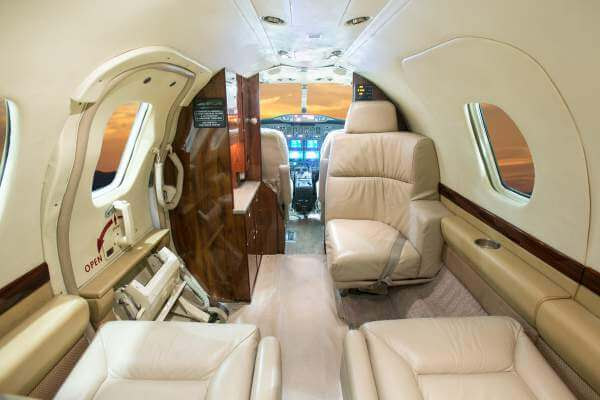 The Beechjet 400 has one of the biggest cabins in the light jet category.