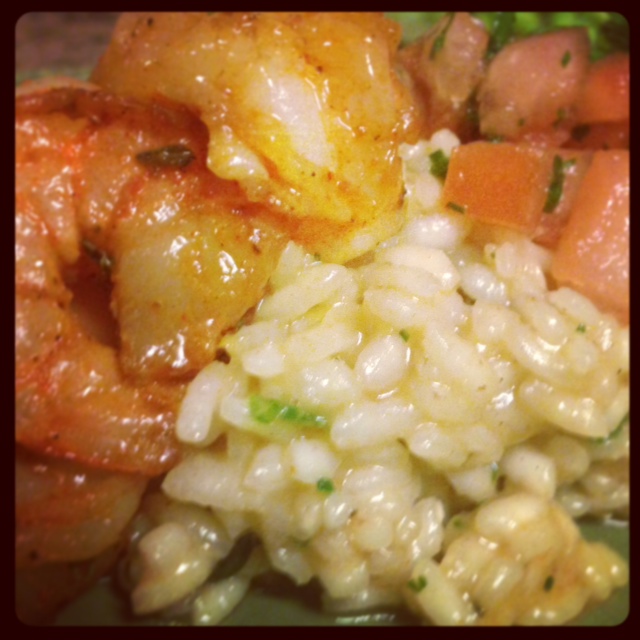 From Rags to Restaurant: Herbed Shrimp Risotto with Balsamic Tomato
