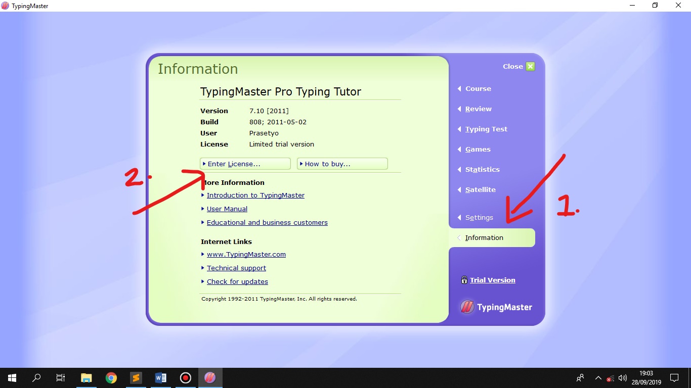 Typing master product key and licence id - fadvisit