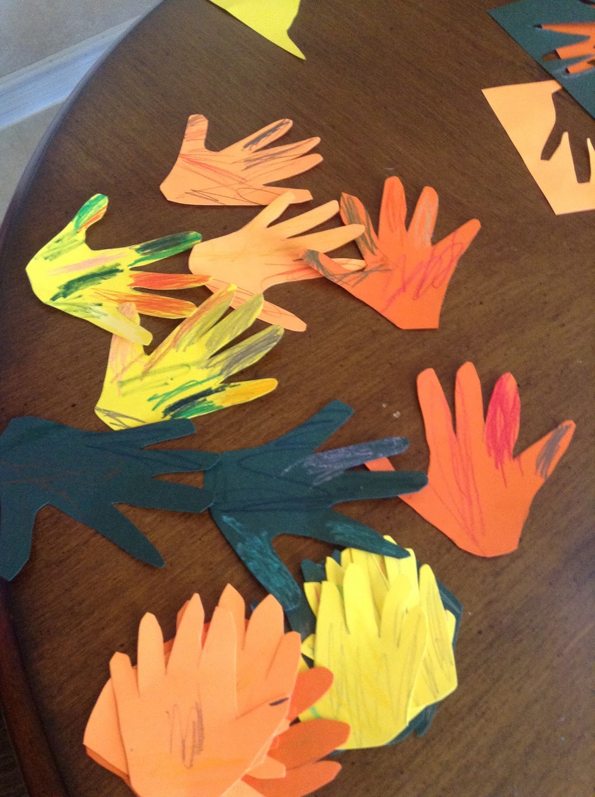 Musings and Ramblings of a Busy Mom: Thanksgiving Handprint Wreaths
