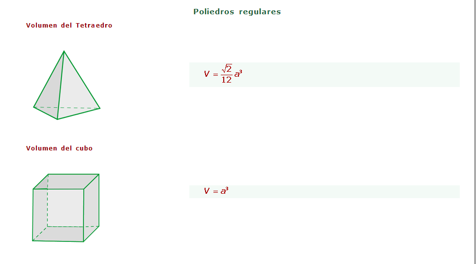 El mundo de la geometría y la matematica: VOLUMENES DE FIGURAS GEOMETRICAS