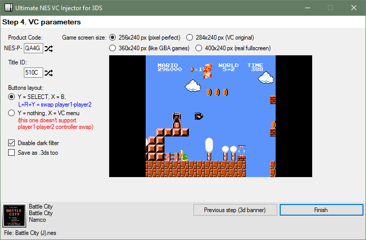 カスタムNESVC作成方法（Ultimate NES VC Injector for 3DS）