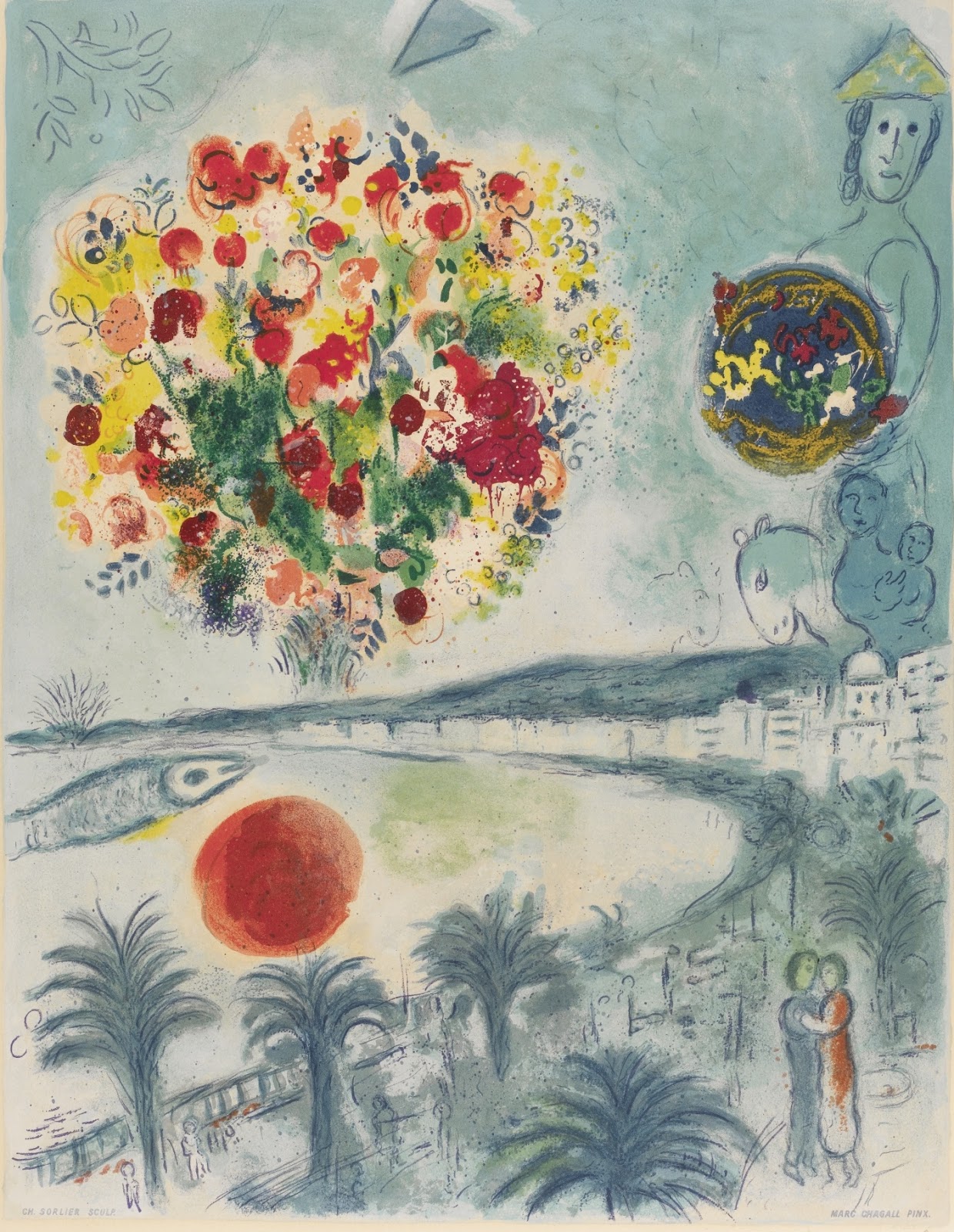 Marc Chagall (1887-1985) | Flowers and lovers | Tutt'Art@ | Masterpieces
