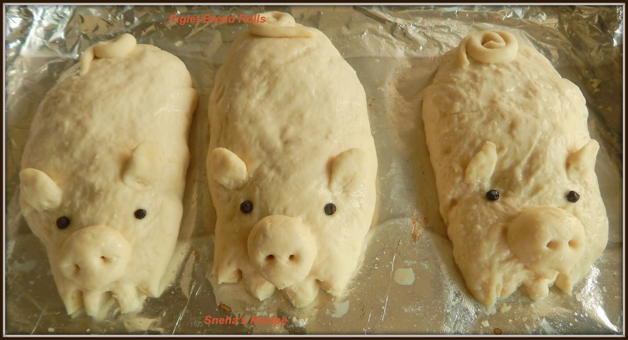 Piglet Bread Rolls#BreadBakers - Sneha's Recipe