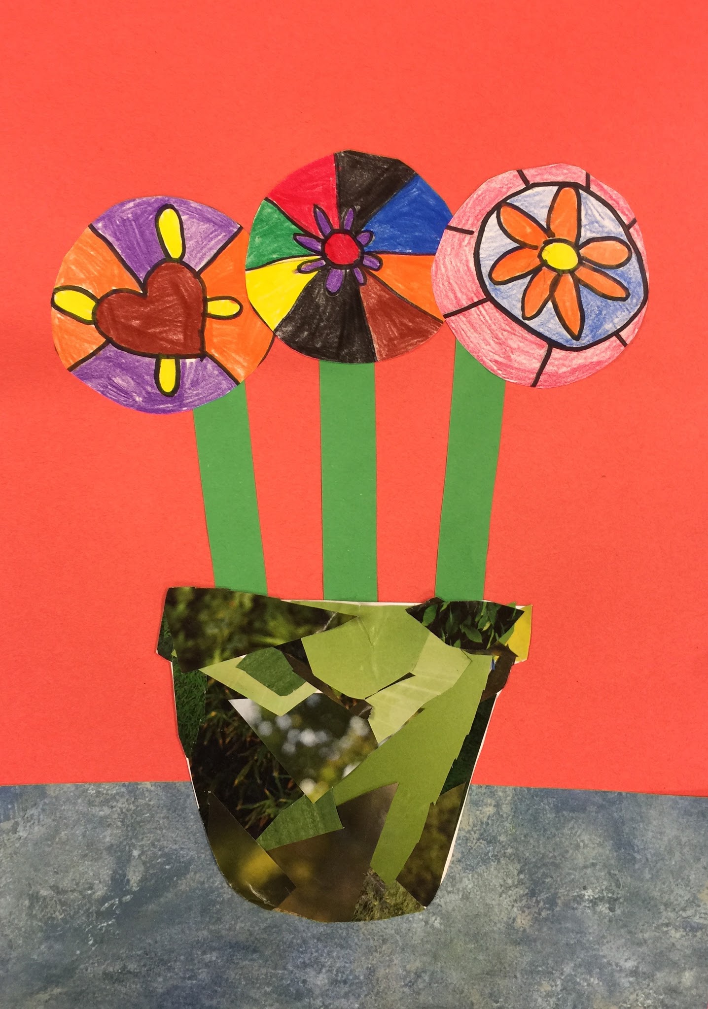 Mrs. Harris' art room: Flower pot collage 1st grade art lesson