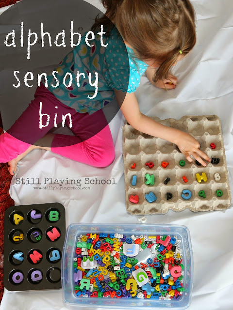 Alphabet Sensory Bin | Still Playing School