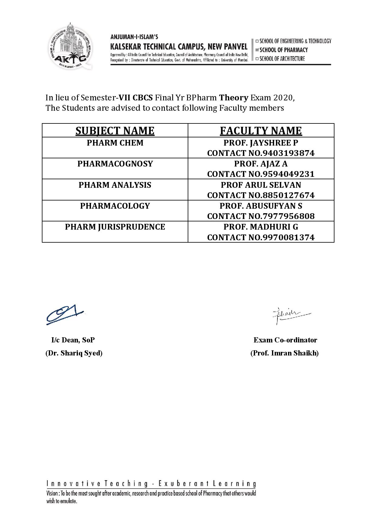 EXAM-CELL NOTICE BOARD: NOTICE-SOP-( B. PHARMA)- TIME TABLES- EXAM ...