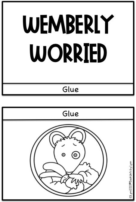 WEMBERLY WORRIED BACK TO SCHOOL SEQUENCING CRAFT ~ Book Units by Lynn