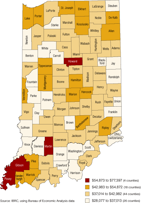 Indiana County Map Area | County Map Regional City