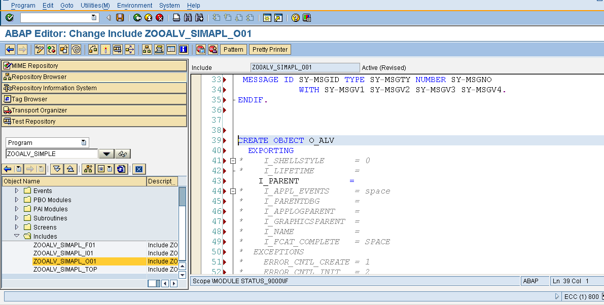 SAP TECH: Basic OO-ALV Report ( SE80 )