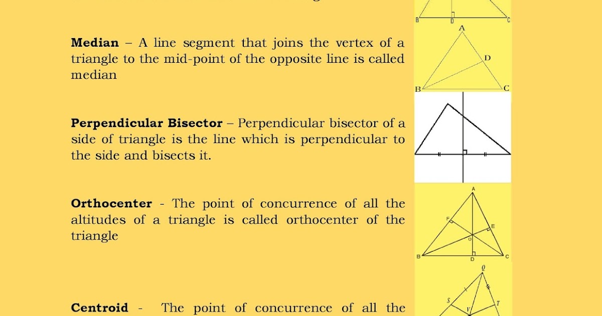 TRIANGLE - POINTS TO NOTE