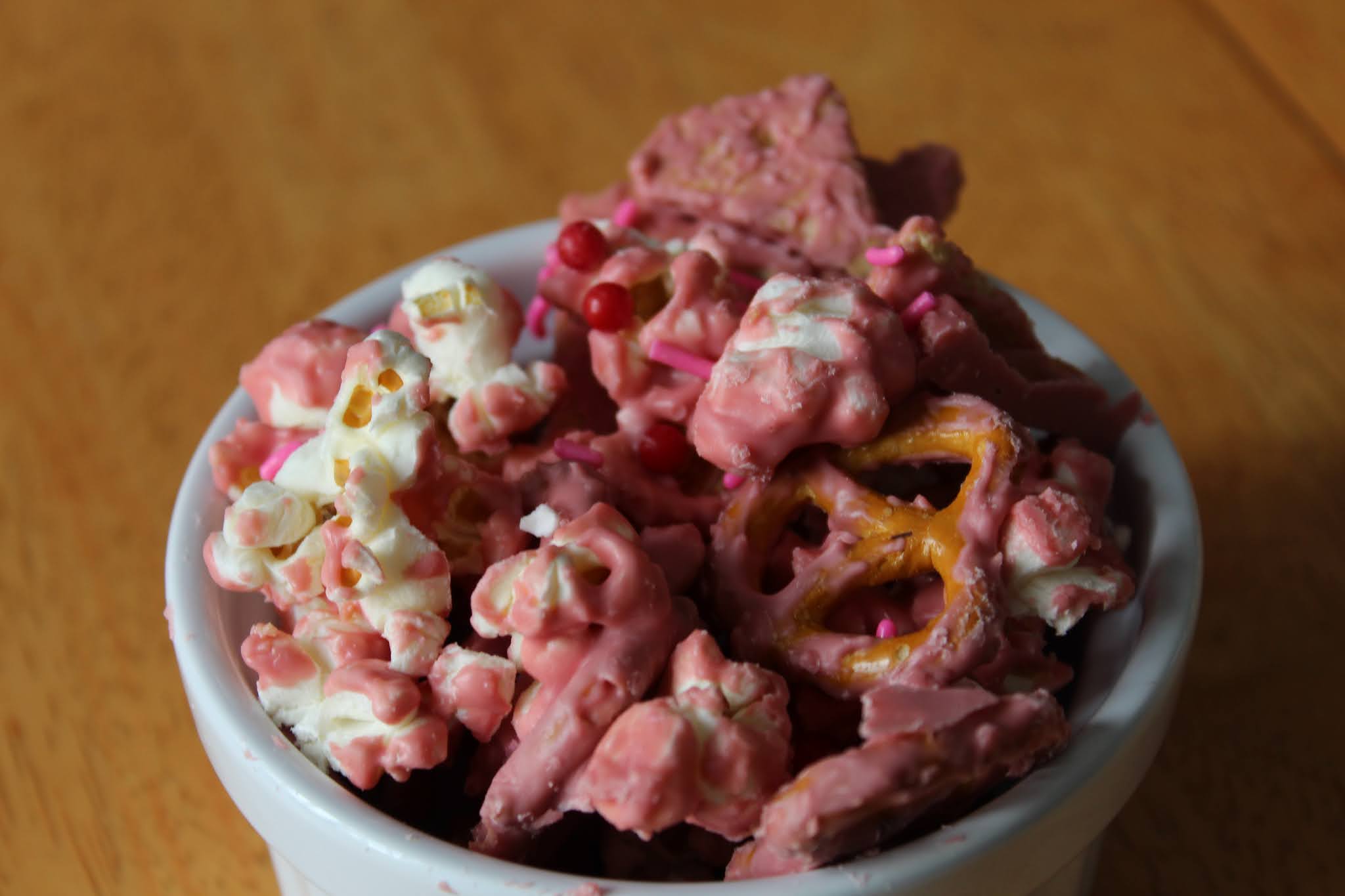 Pink Popcorn for Valentine's Day