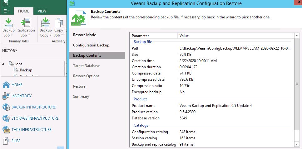 Remote Infrastructure Management: Veeam Configuration Backup Restore