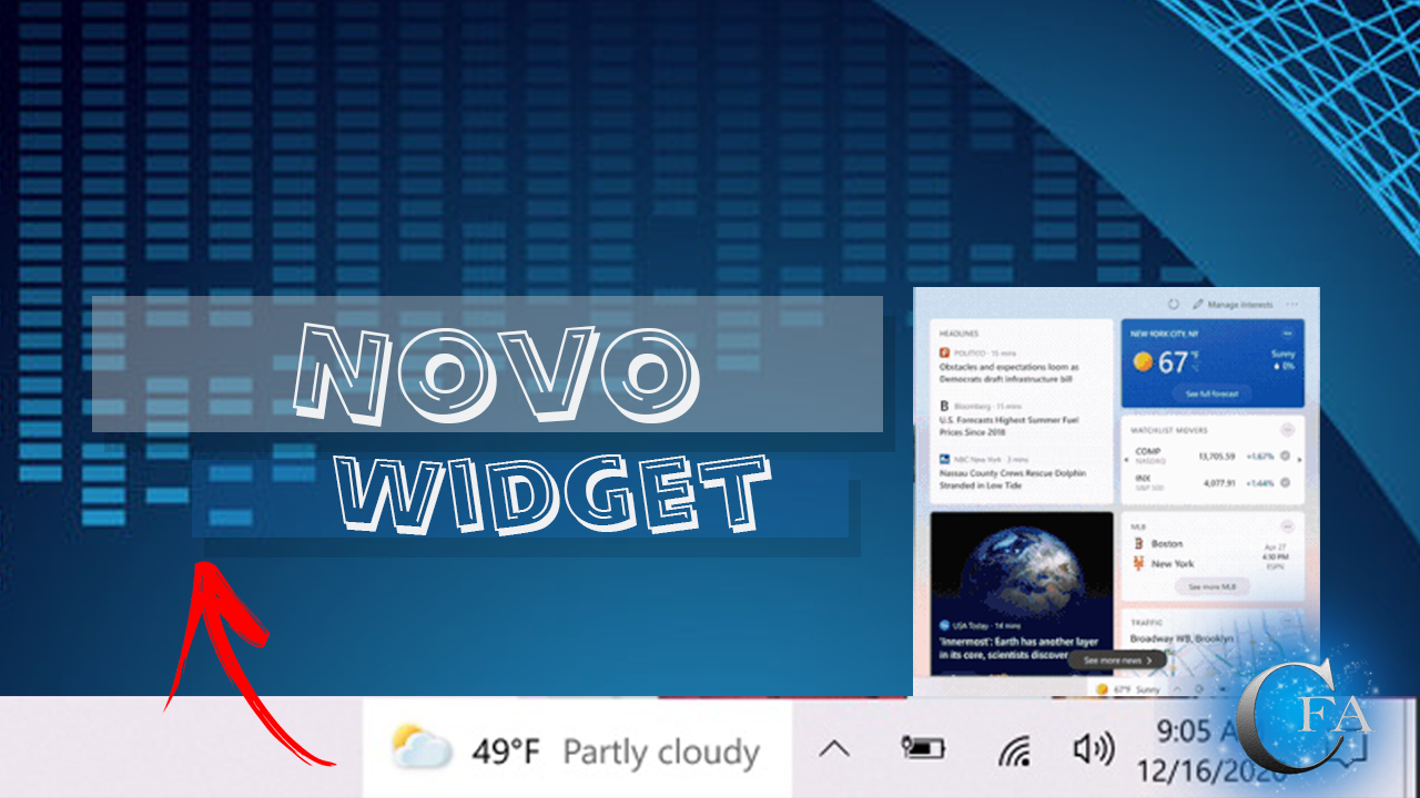 Ativar ou desativar o Widget de Noticias e Interesses do Windows 10