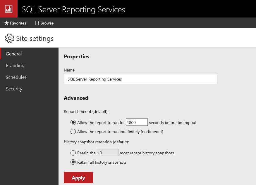 Change SSRS report server header name