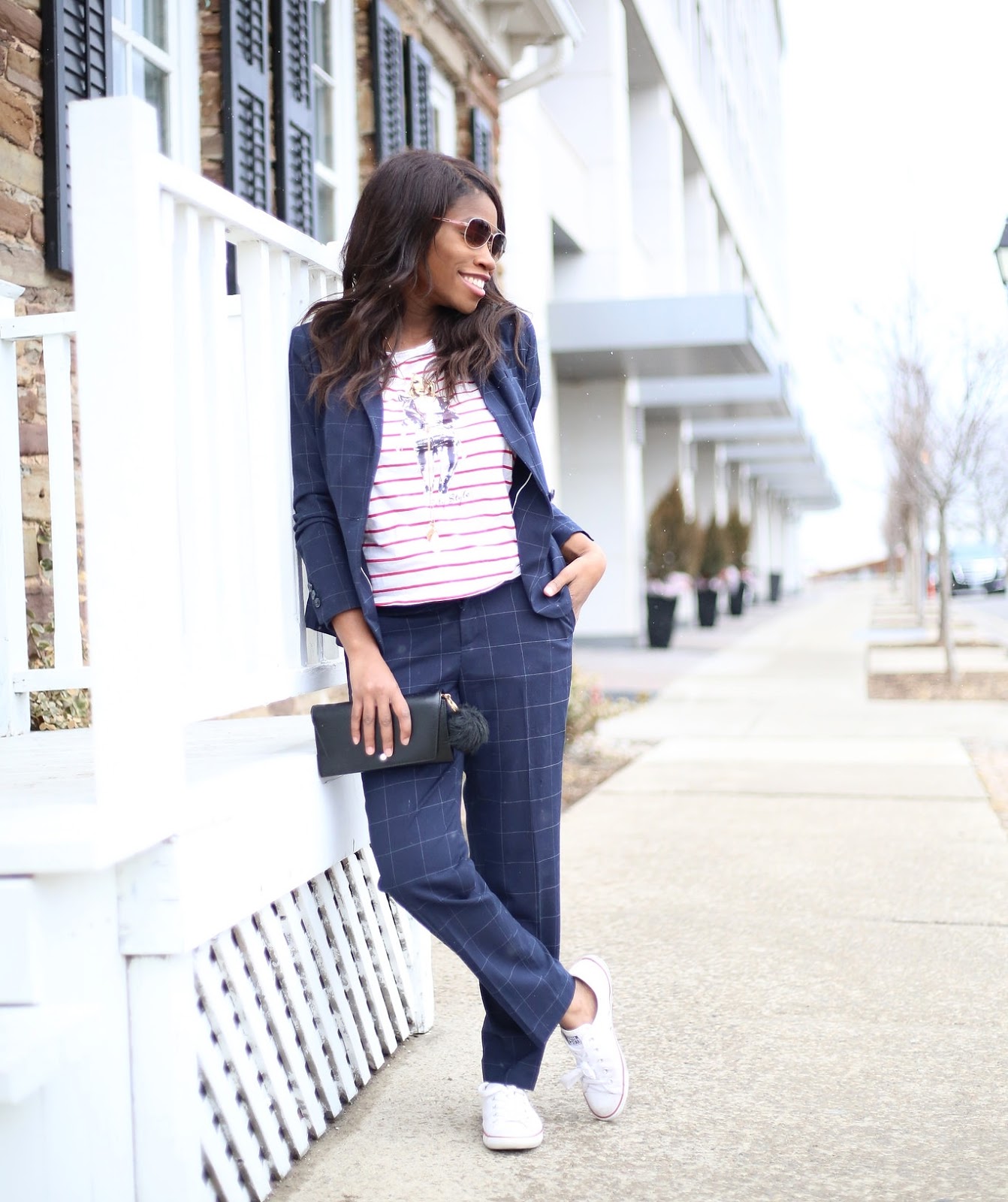 A Patterned Suit and Sneakers - Sincerely Miss J