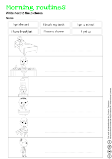 Morning routines - CLASS WORKSHEETS
