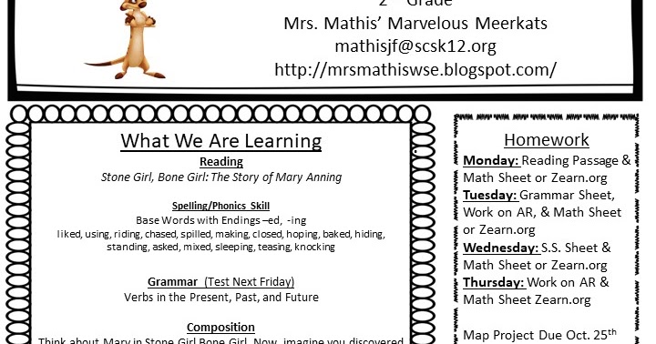 Mrs. Mathis' Second Grade Math and Science Class: Newsletter Q2W1