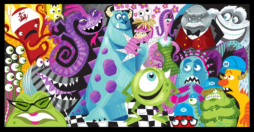 Monsters Inc fine art, Tim Rogerson, Diseny Pixar | Disney artwork ...