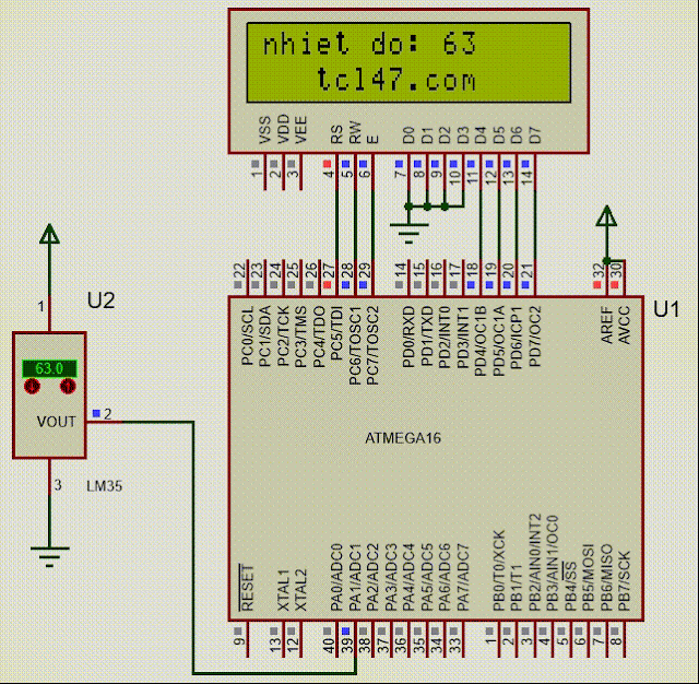 (Atmega16 / 32) Hiển thị nhiệt độ lên LED 7seg Và LCD 16x2 - CodeVisionAVR