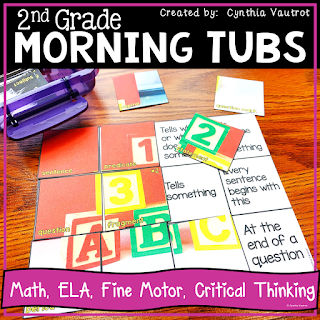 My Kind of Teaching: Fourth Grade Morning Tubs for August