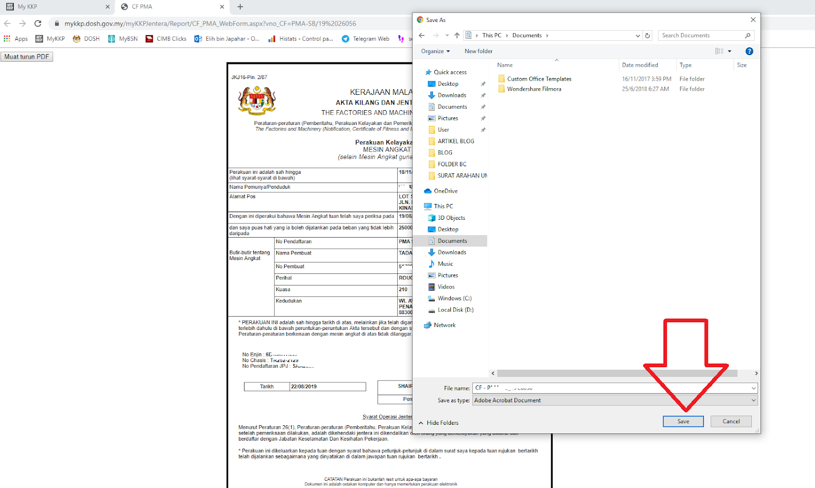 Cara Download Sijil PMA,PMT atau PMD Melalui Sistem MyKKP