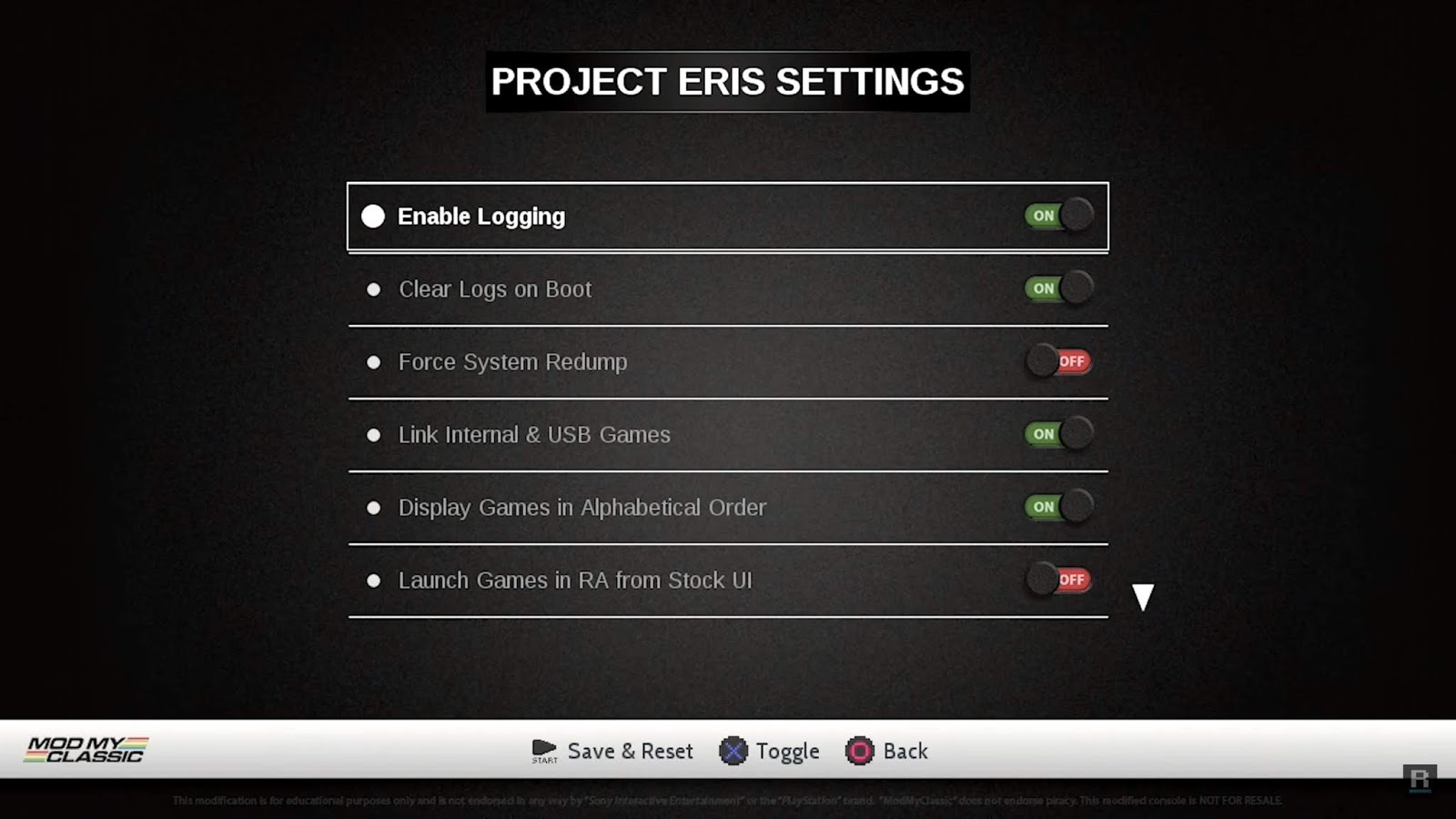 PSクラシック Project ERIS導入方法