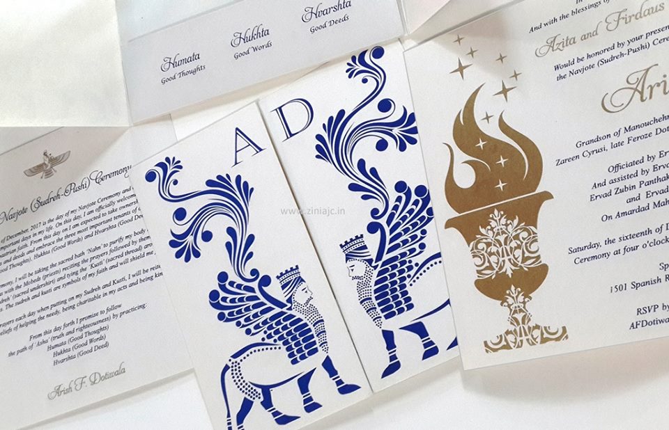 ZINIA JC : Navjote Invitation Card Designs By Zinia JC For The Parsi ...