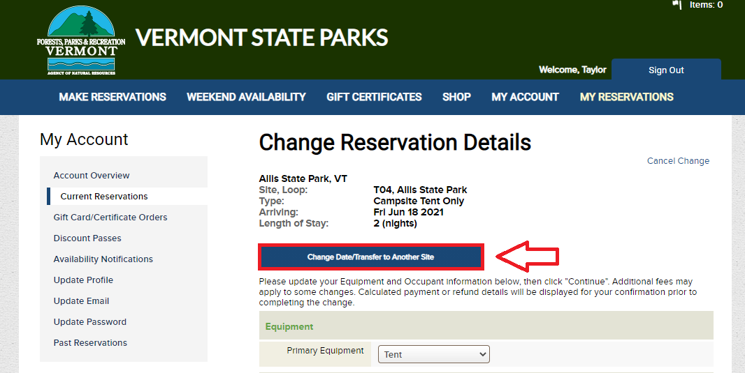 Reservation FAQs: How can I add to/change an existing reservation online?