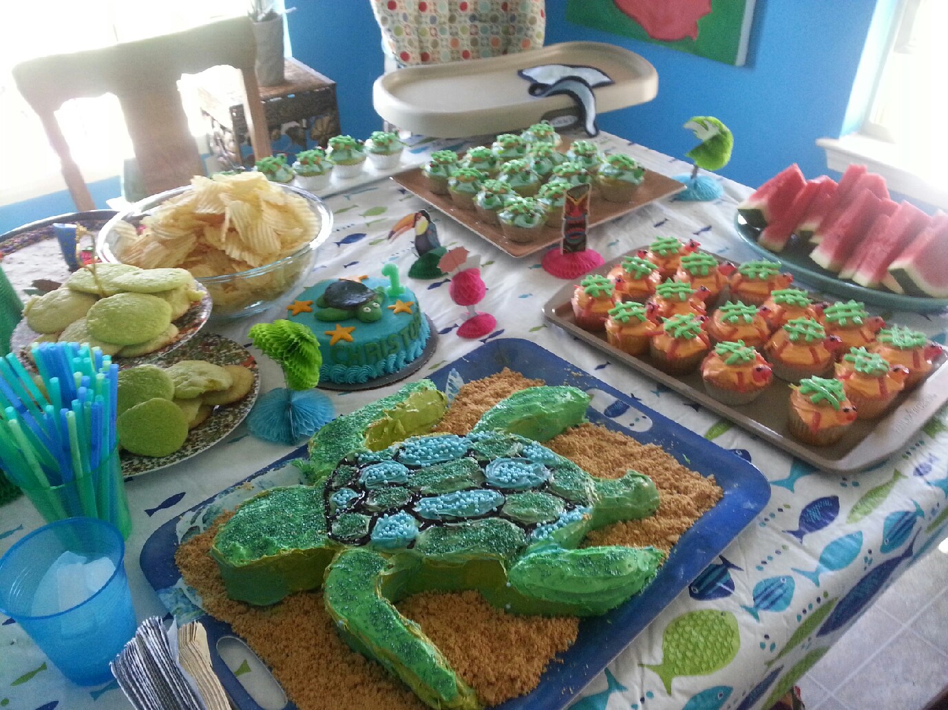 Sea Turtle Smash Cake