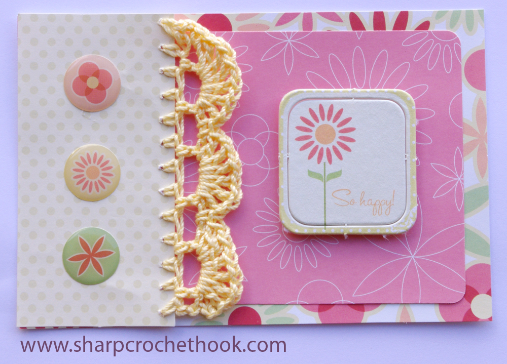 Sharp Crochet Hook: Easy crochet edging scrapbook style cards
