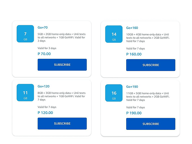 Globe Go+70 prepaid promo with up to 7GB for 3 days now available!