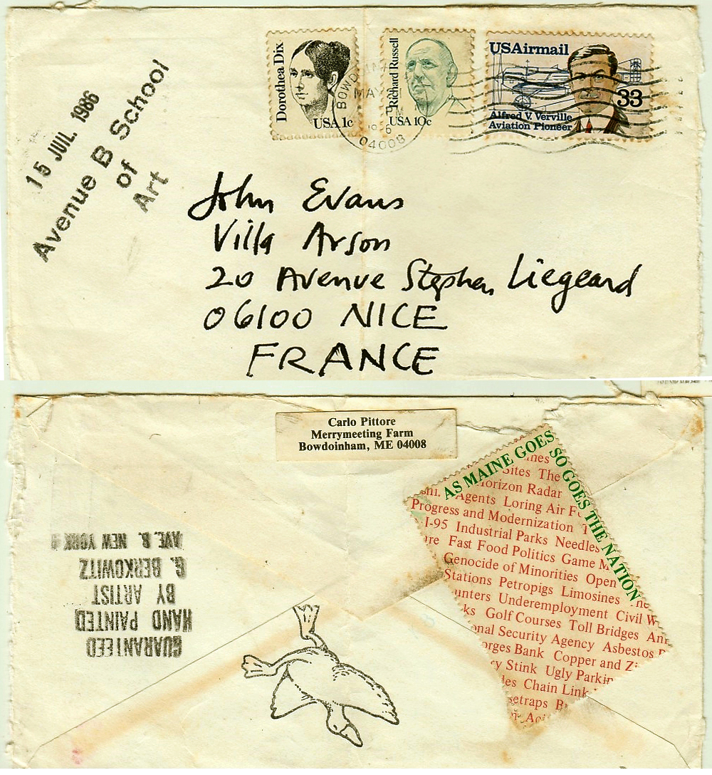 Mick Boyle Mail Art: John Evans to Mick Boyle 1986