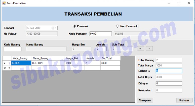 Aplikasi Penjualan dengan VB.Net dan MariaDB V1 : Membuat Form ...