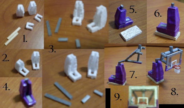 Crafty Construction: Mini Basketball Court Model (Stand) Part 4