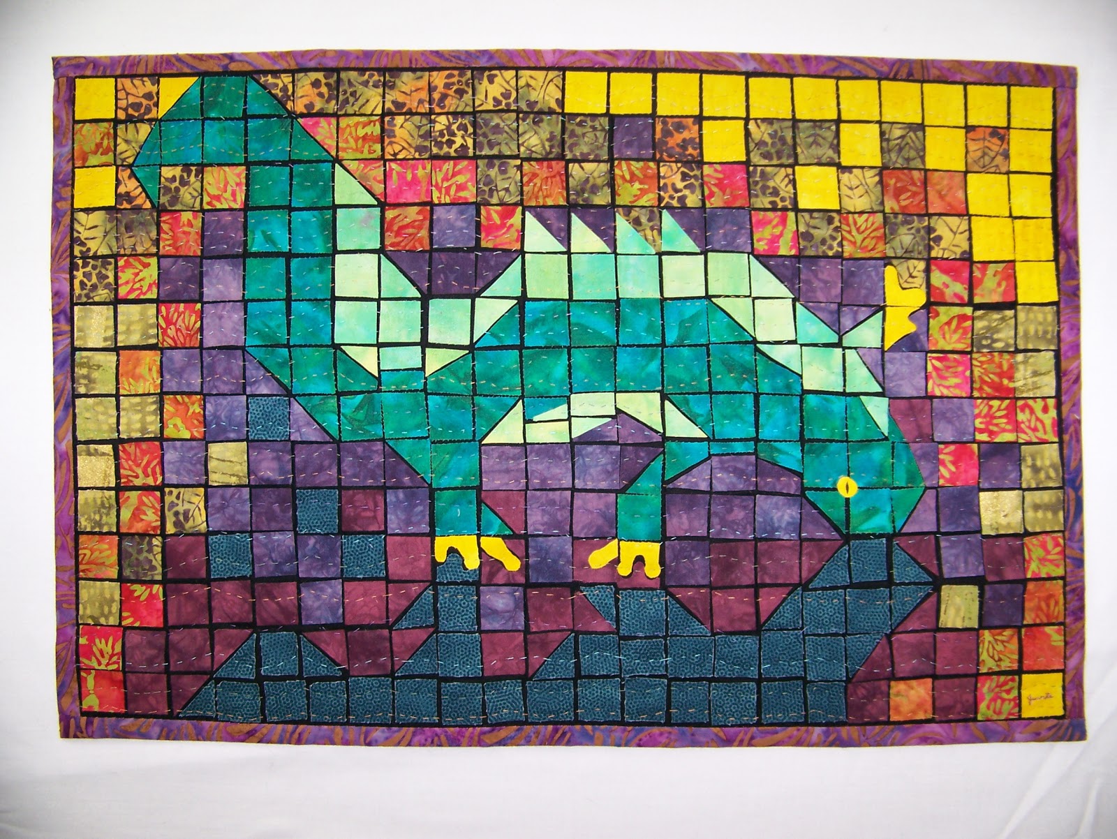 Juanita Sauve Art Quilts: Mosaic Lizard