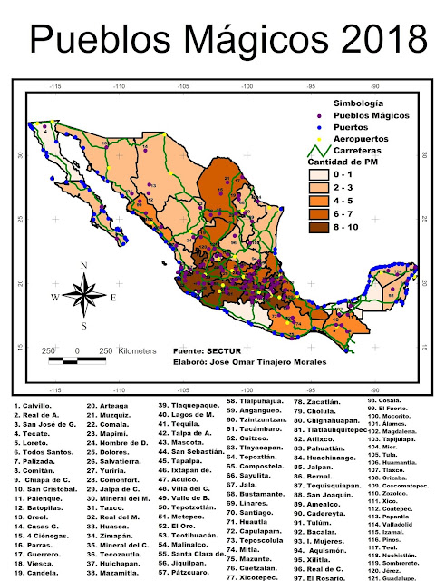Turismo Cultural en Iberoamérica: Mapa y lista de Pueblos Mágicos de México actualizada al 2020