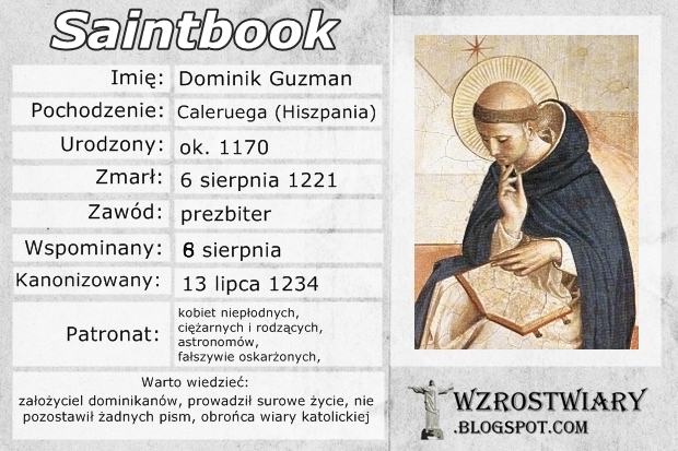 Wzrost Wiary | wzrastajmy w wierze: św. Dominik Guzman