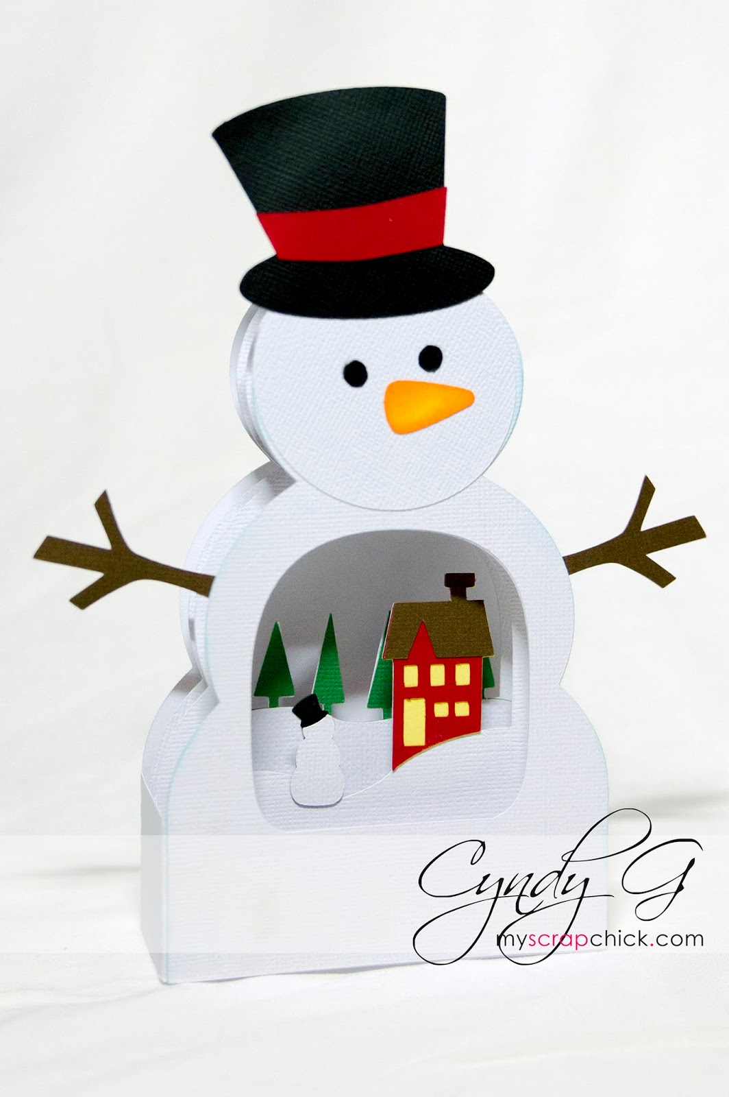 Snowman Box Card to Welcome Christmas in July - myscrapchick