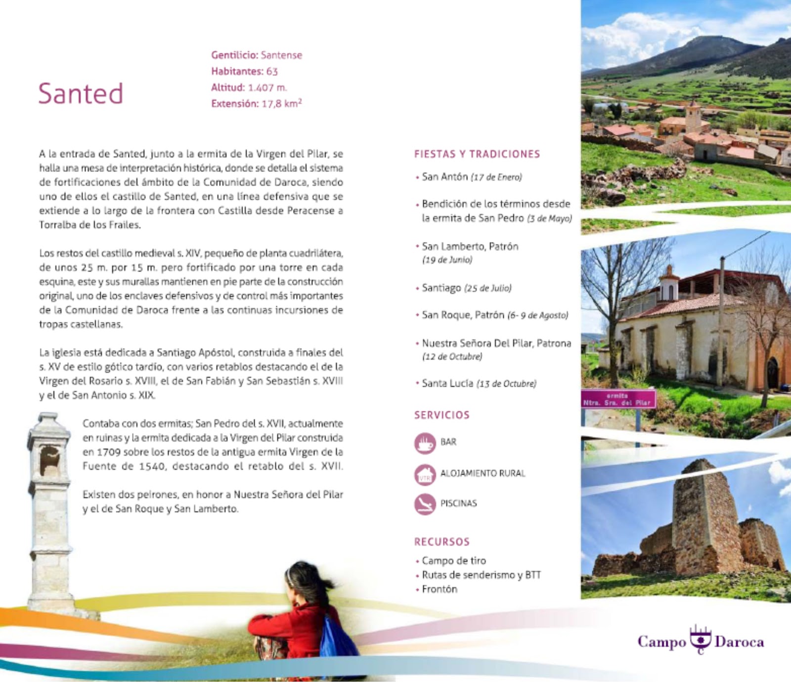 Asociación Cultural "Amigos de Santed": Folleto turístico de SANTED