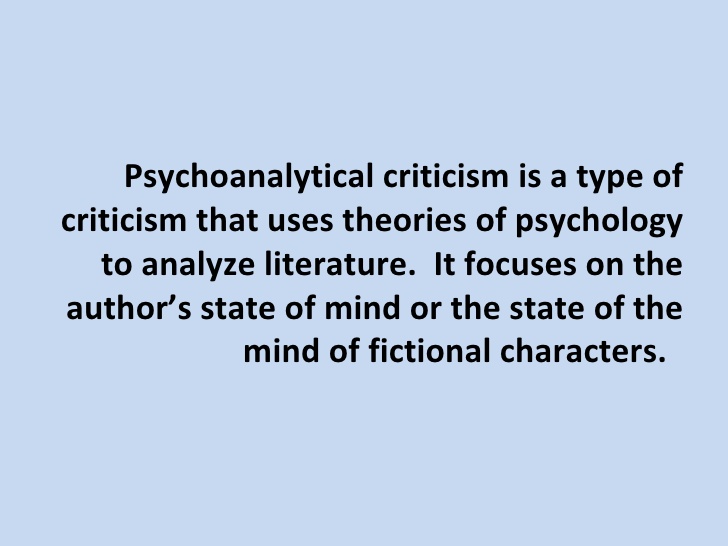 Gloomy Literature: Literary text and Psychoanalytic critics