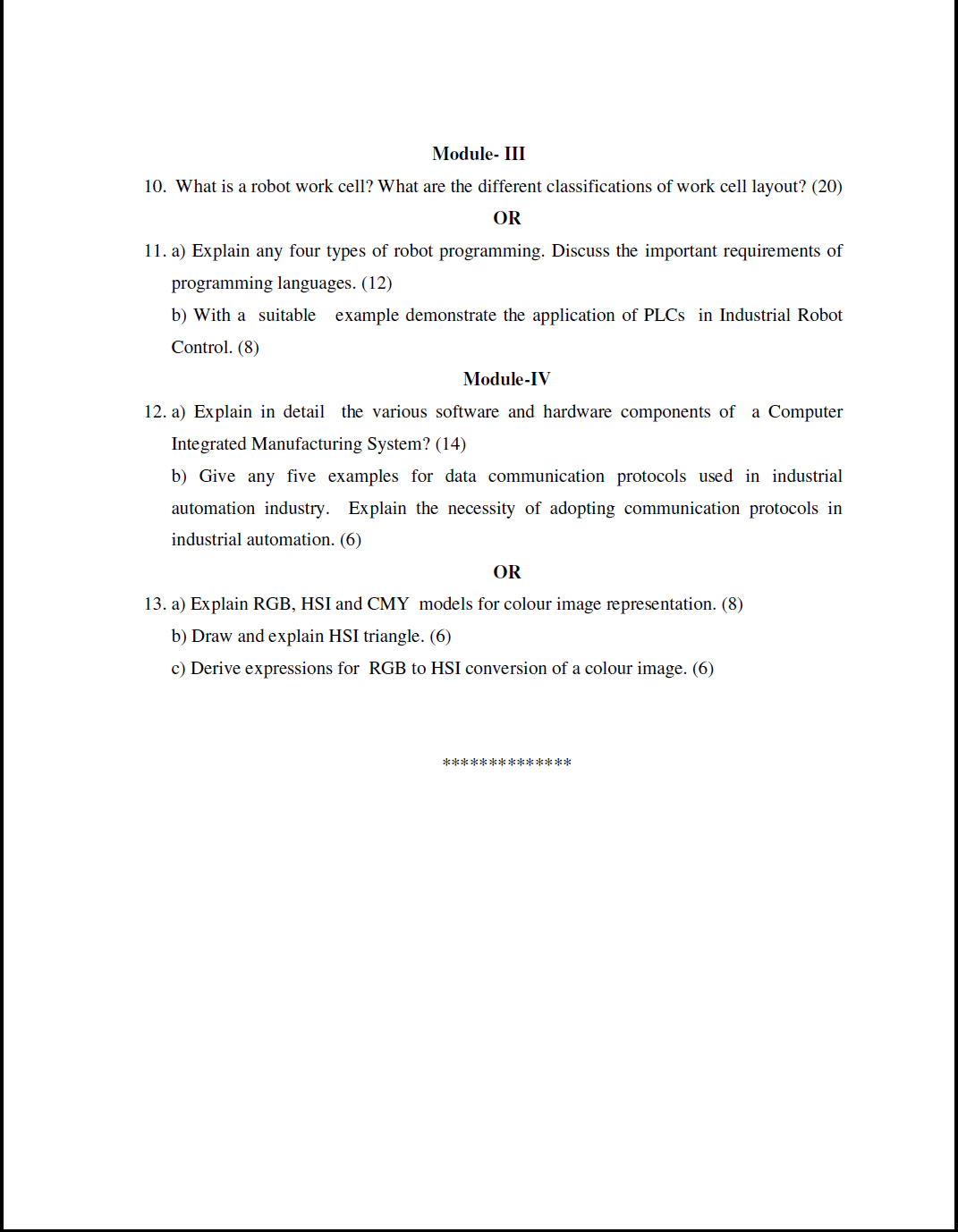 Kerala University B Tech Robotics & Industrial AutoMation ( A ) 2016 ...