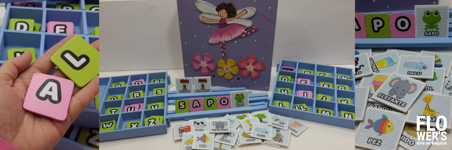 ABECEDARIO DIDÁCTICO /Juego de Letras y Tarjetas con Dibujos y Palabras