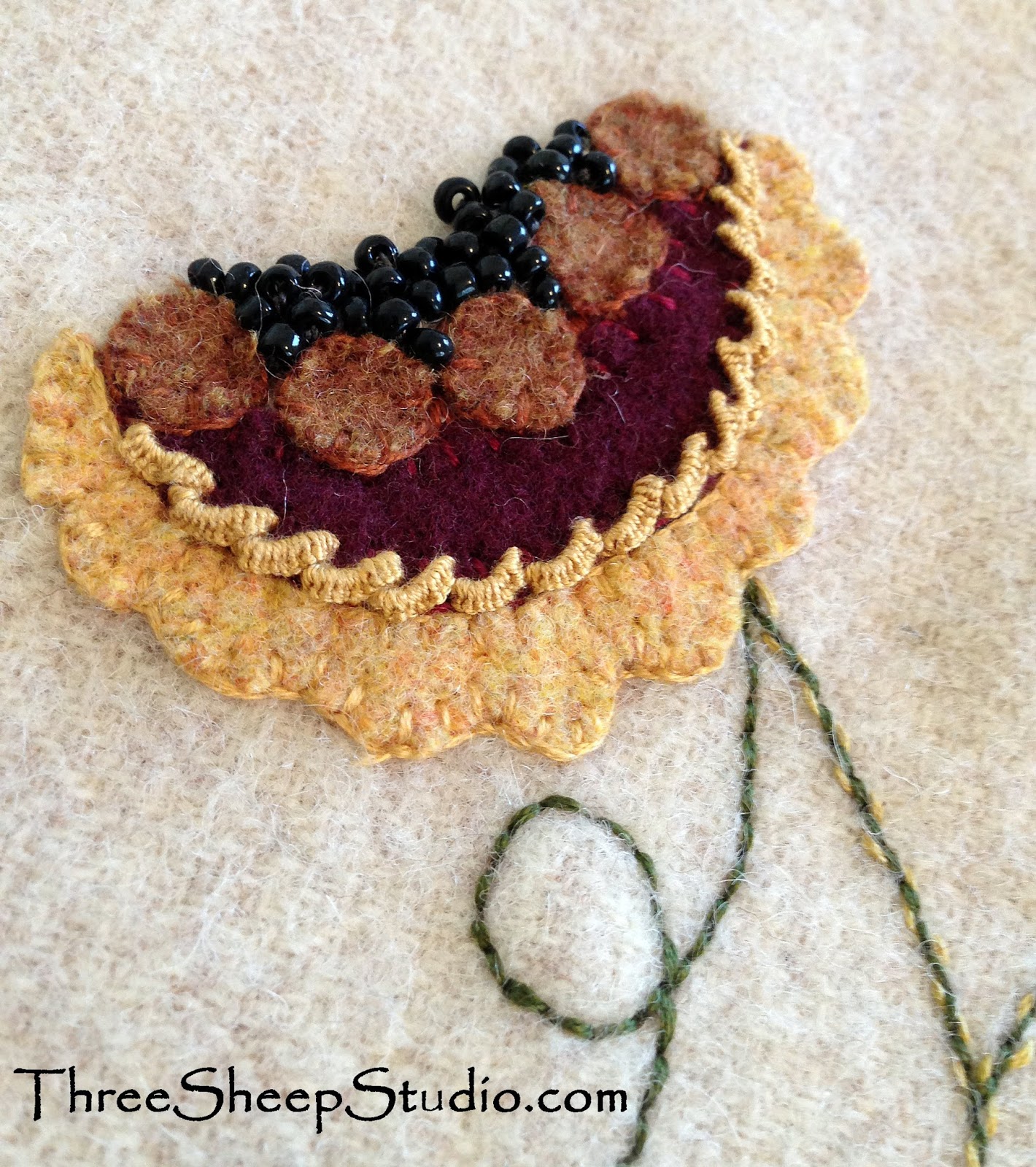 Three Sheep Studio: Jacobean Wool Applique...