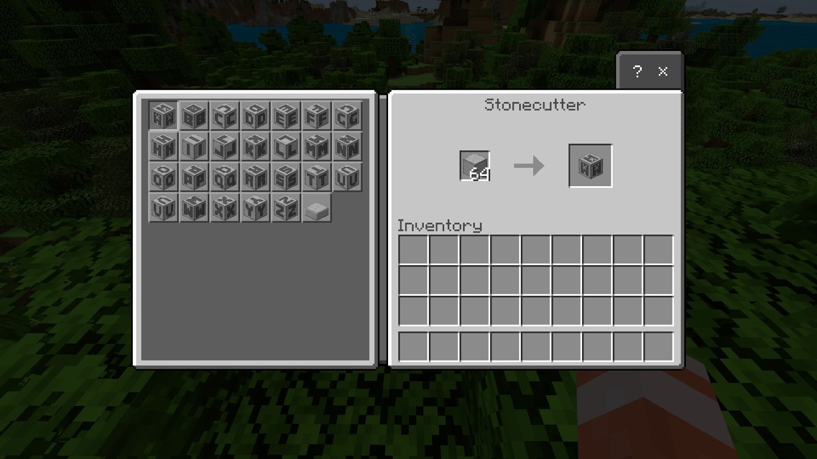 Minecraft Bedrock Addons: Chiseled Stone Alphabet Addon